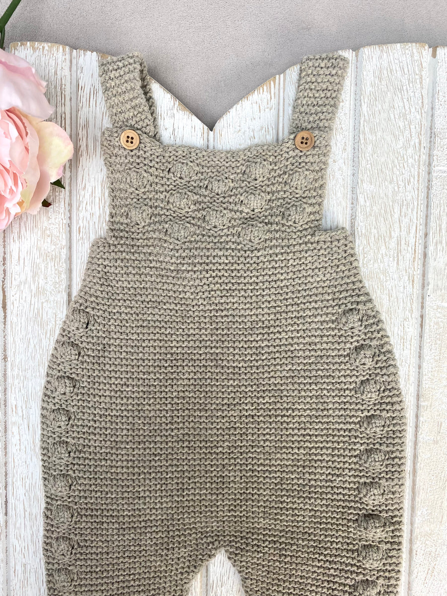 Nueces Kids Sand Dot Knitted Dungarees | Lillie & Friends
