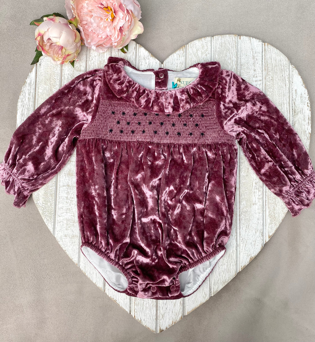 Nueces Kids Mallow Velvet Romper | Lillie & Friends